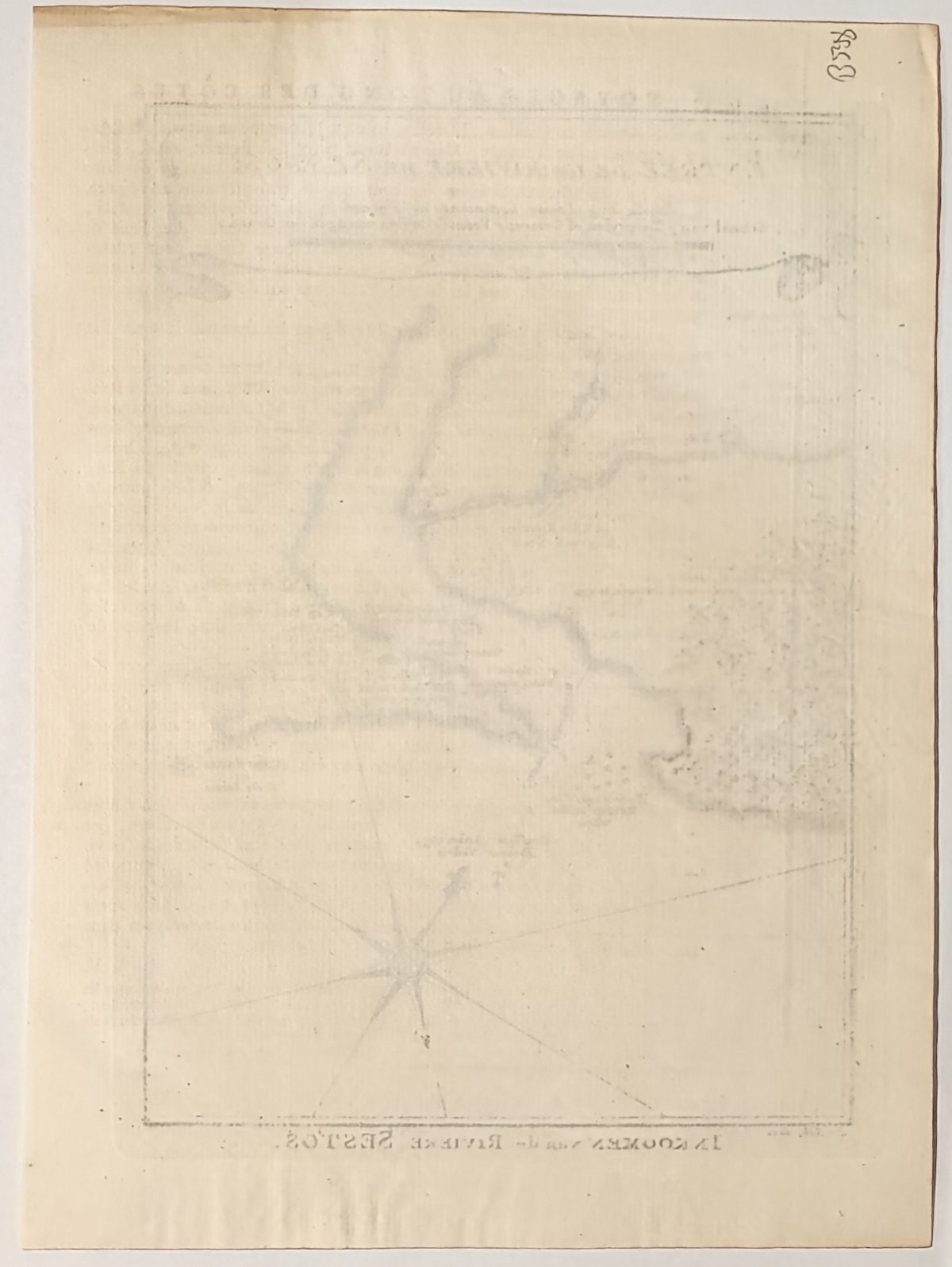 Cestos River Map Antique Copperplate Belling Liberia Africa