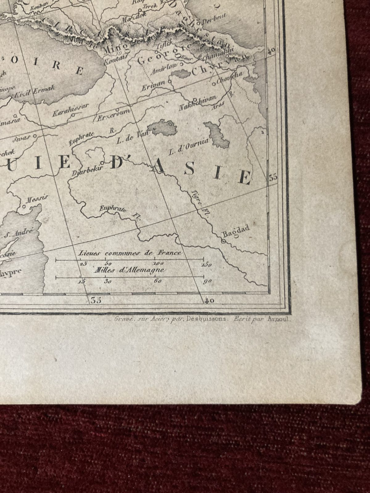 Old Map Europe Steel Engraving 19th Century Jules Renouard Atlantic