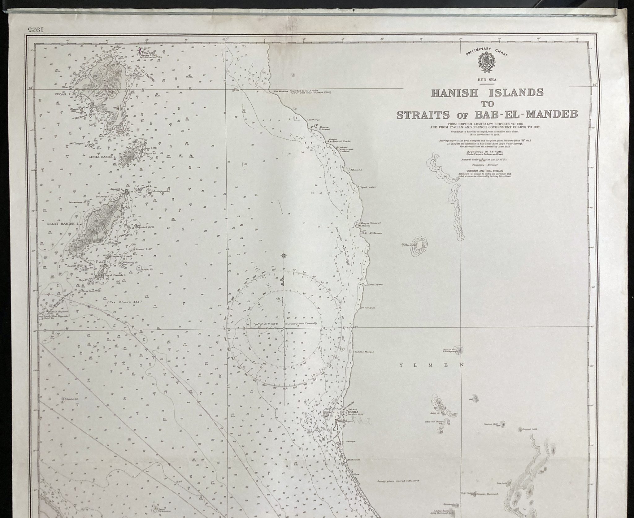 Nautical Chart Hanish Islands Straits of Bab-El-Mandeb Red Sea ...