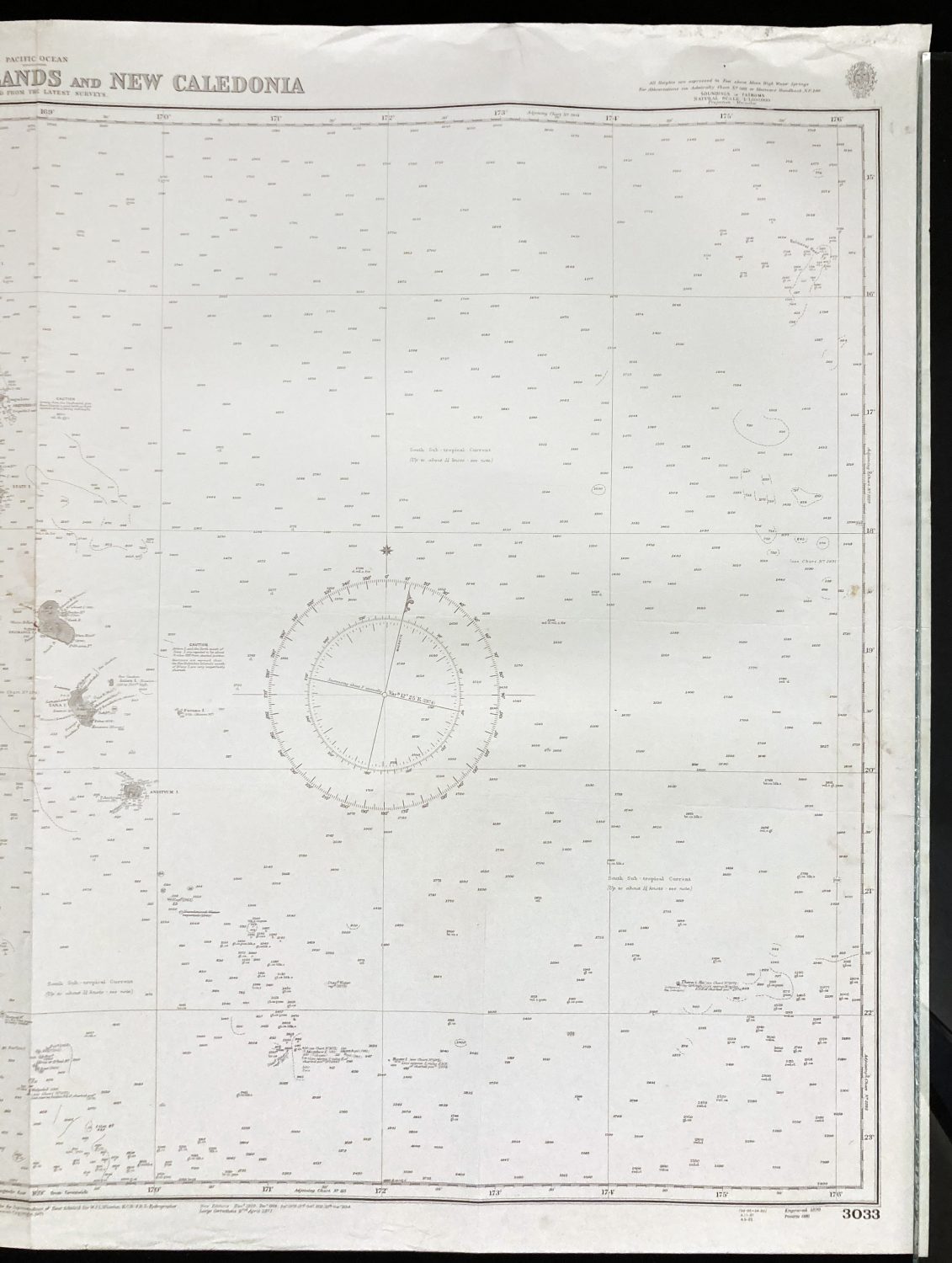 Nautical Chart New Hebrides Islands Admiralty Caledonia Pacific ...