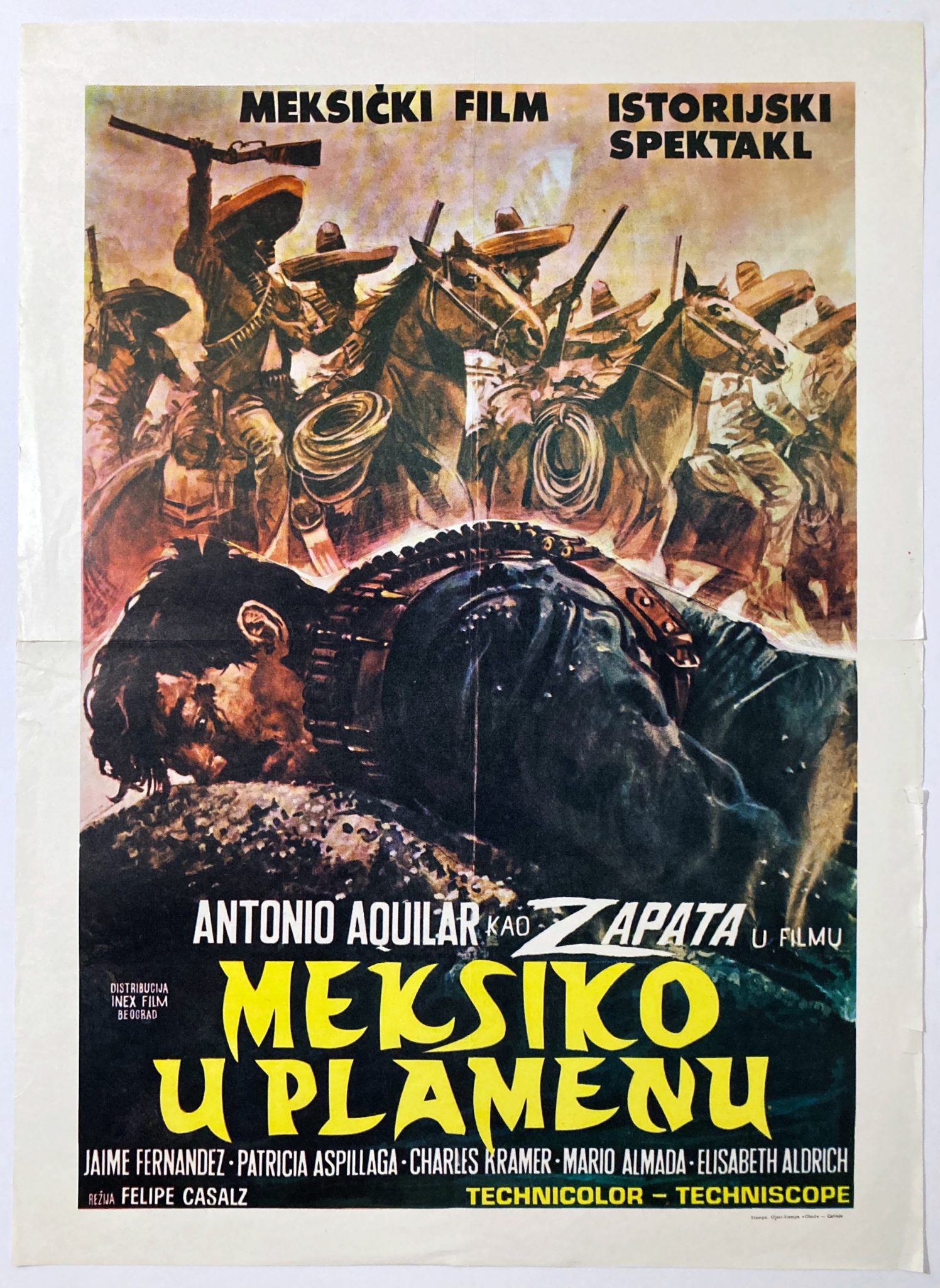 Original Movie Poster Emiliano Zapata Felipe Cazals Antonio Aguilar 1970