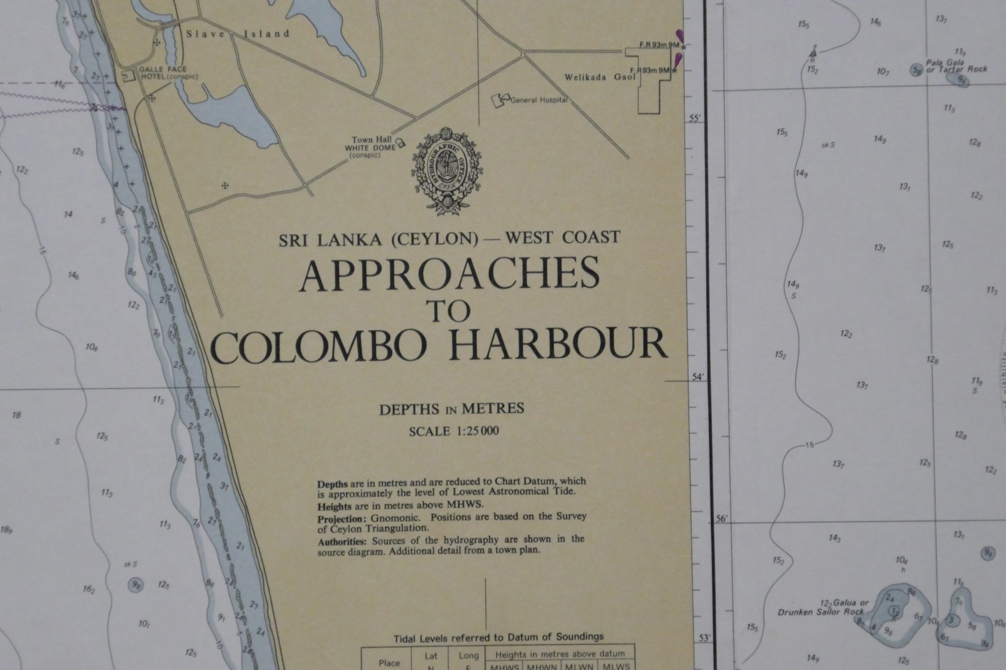 Nautical Chart Sri Lanka Colombo Harbor Admiralty 1975