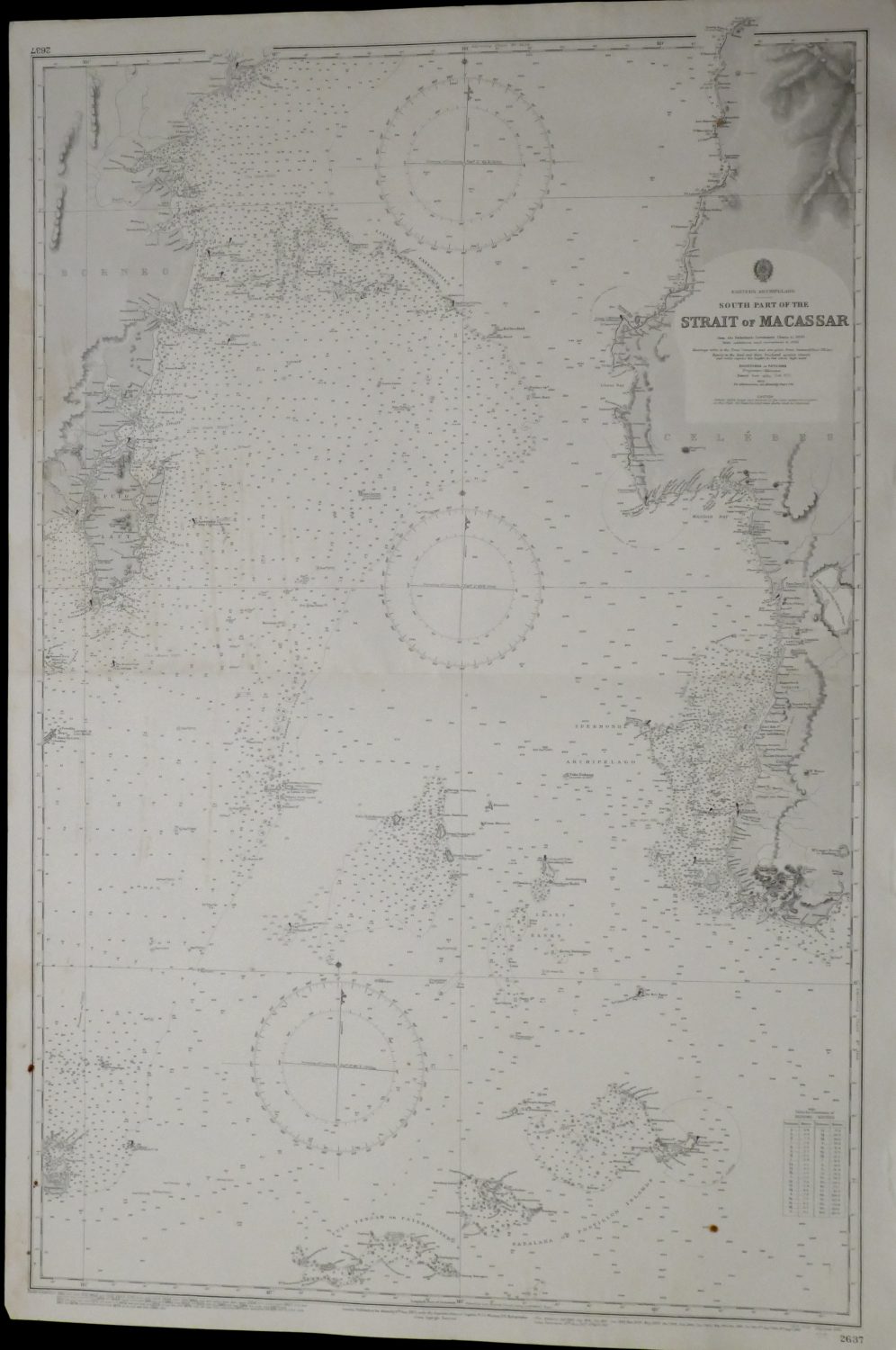 Nautical Chart Macassar Strait Naval Admiralty Wharton 1980