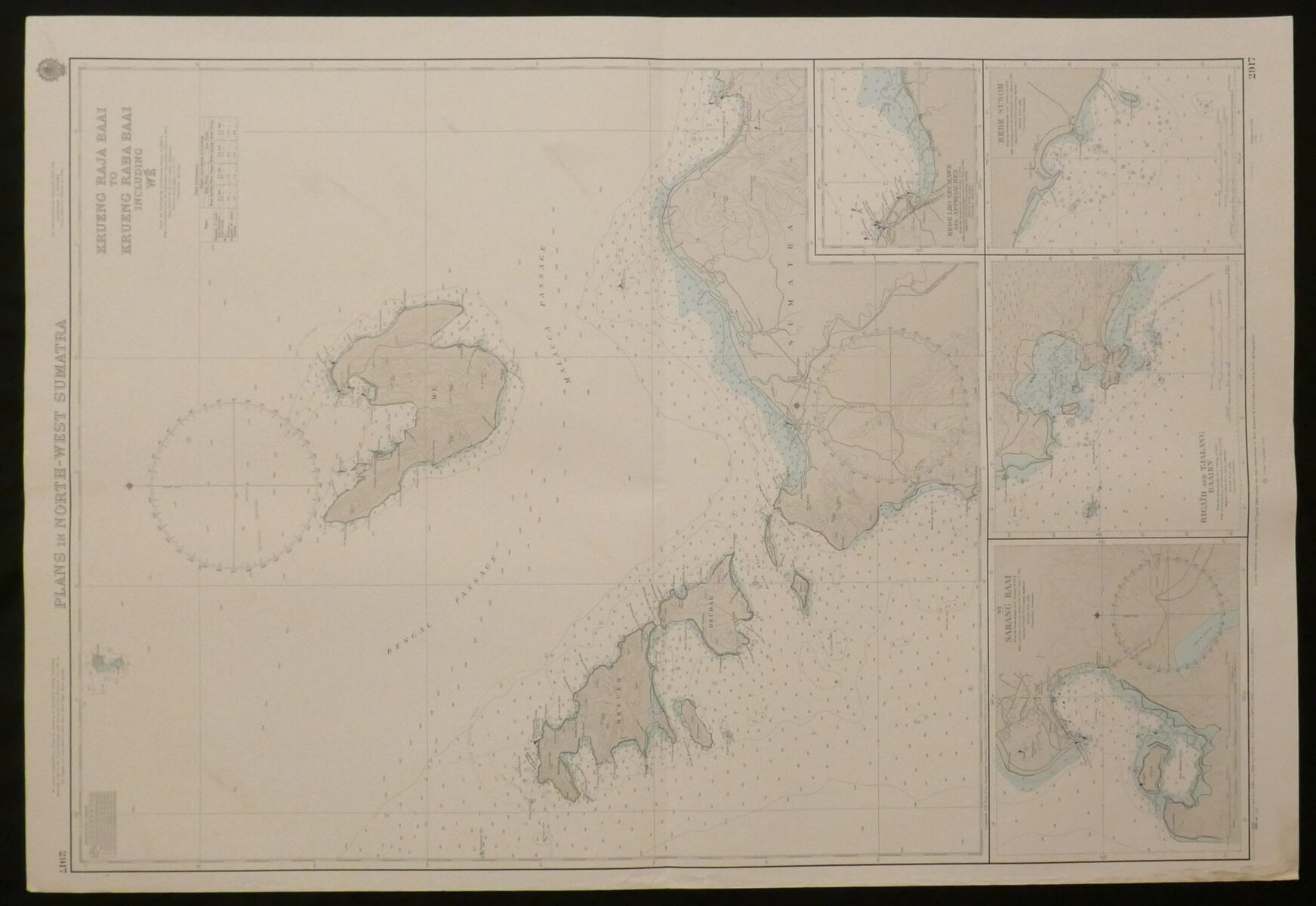 Nautical Chart Krueng Raja to Raba Baai Including We Sumatra Admiralty 1980
