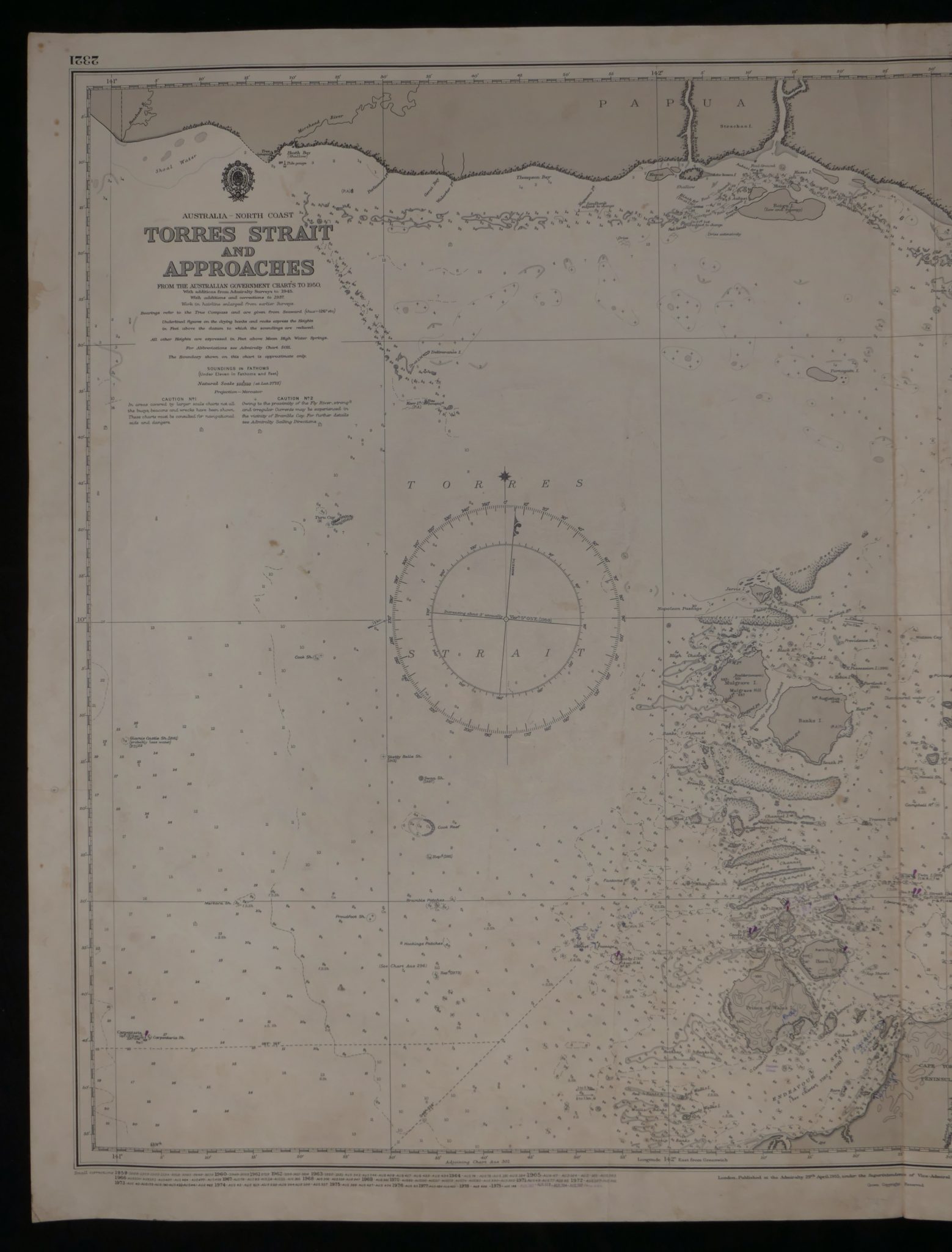 Nautical Chart Torres Strait and Approaches Australia Pacific Admiralty ...