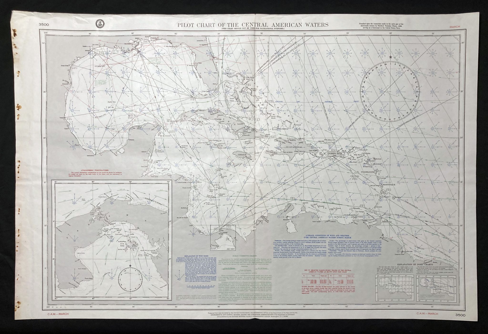 Pilot Charts Atlas Central American Waters by Month 3500 DMAHTC Lot 6 ...