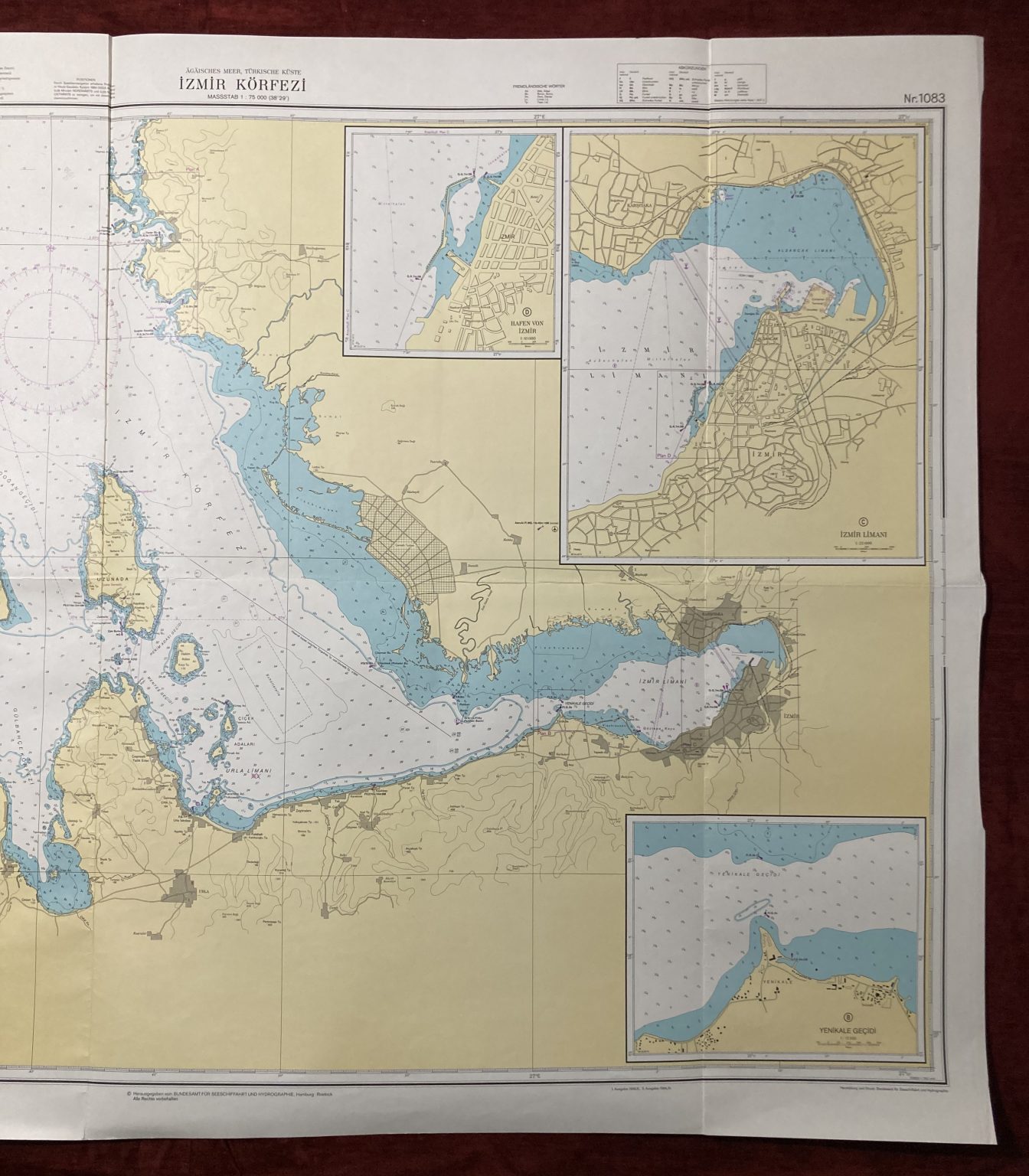 Nautical Chart Gulf of Izmir Korfezi Aegean Sea Turkey Coast 1995