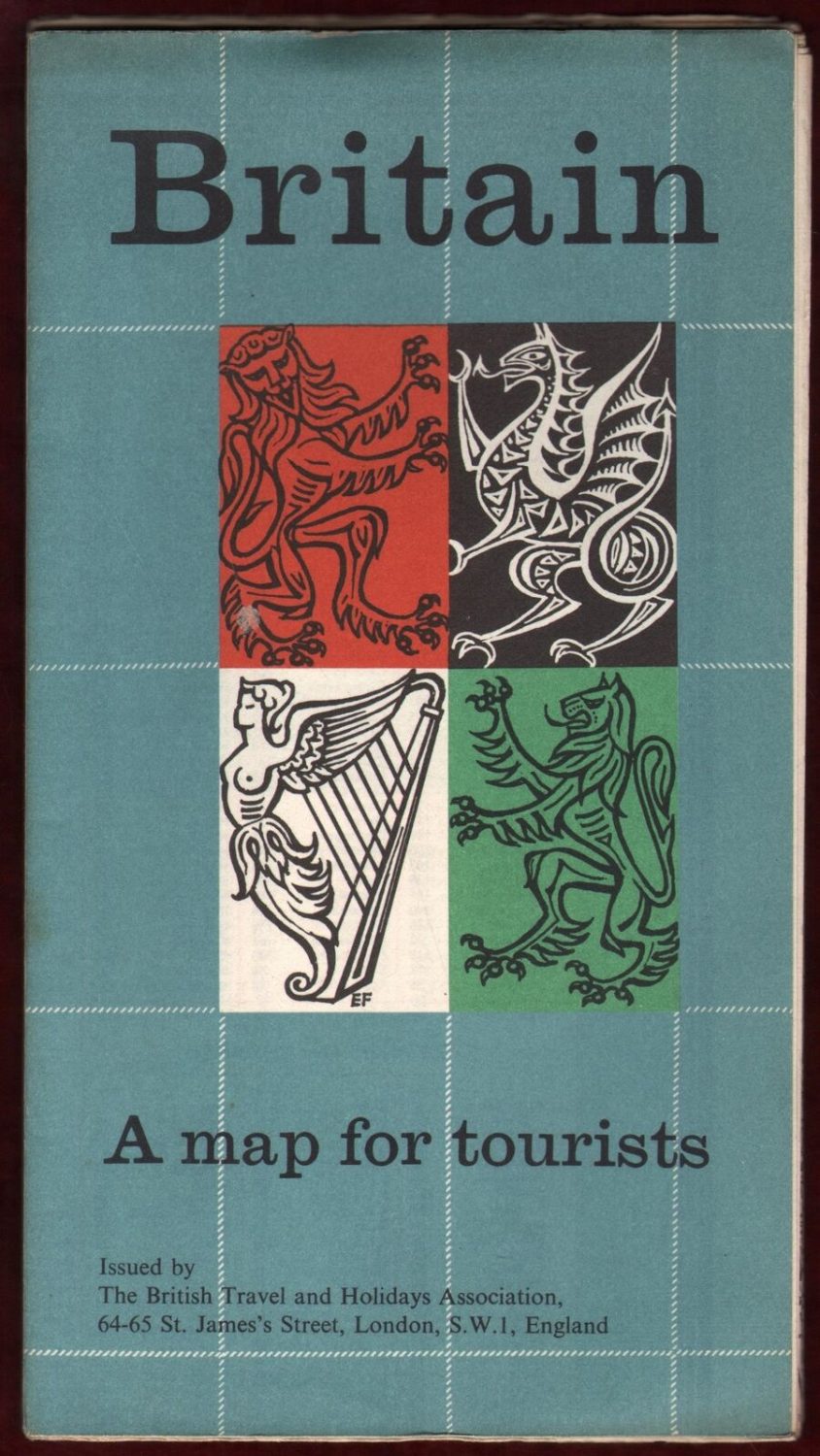1960's Vintage Tourist Brochure Britain UK Map Guide London England Travel