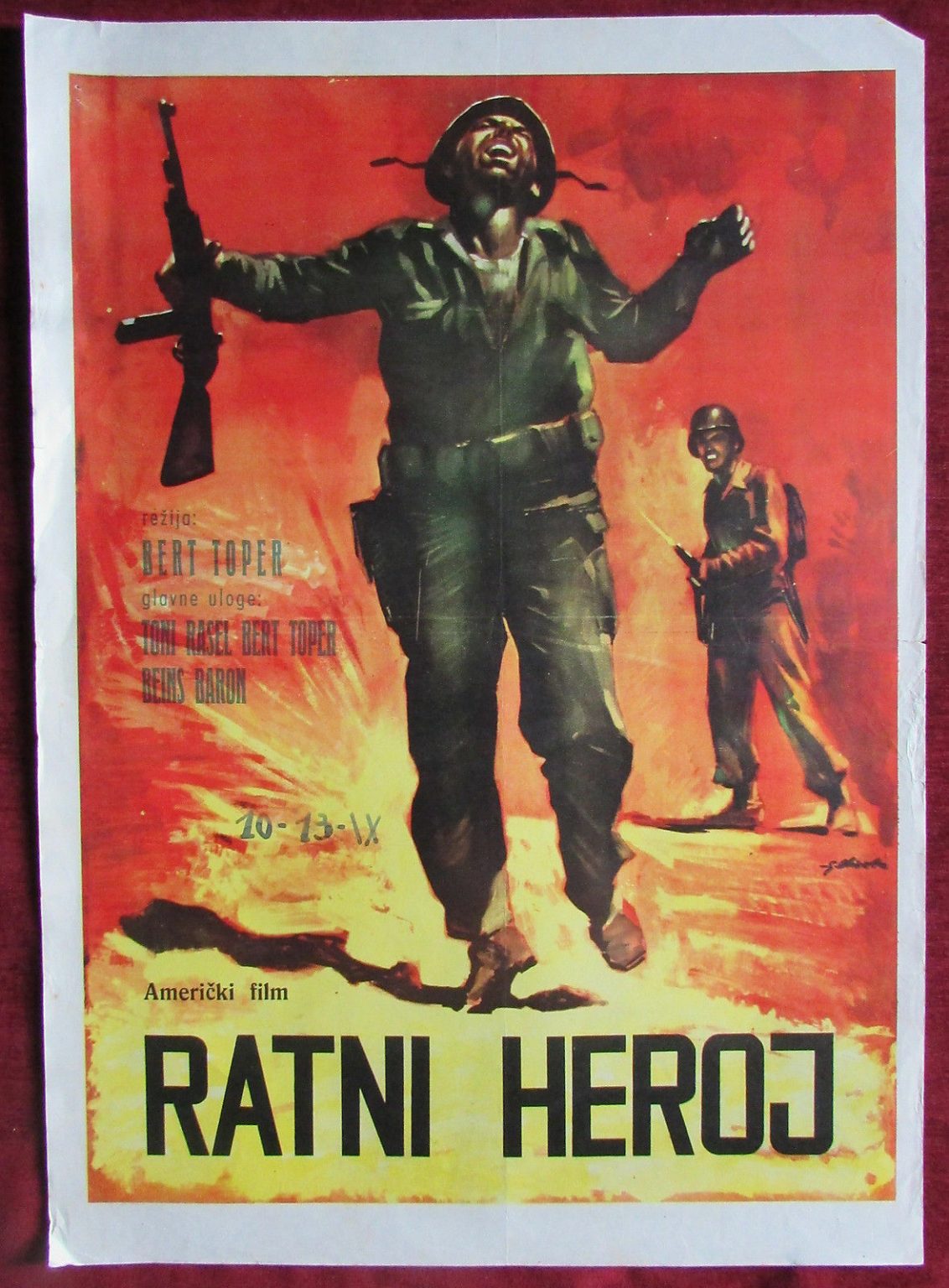 Baynes Barron Poster Vintage Movie War is Hell Burt Topper 1961