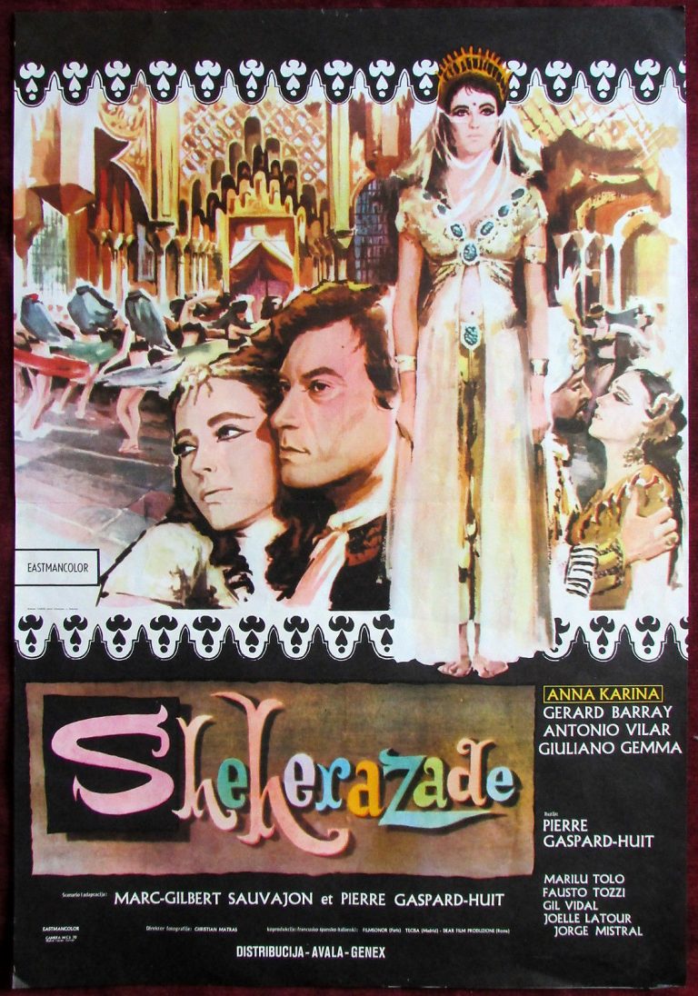 1963 Original Movie Poster Sheherazade Pierre Gaspard-Huit Anna Karina ...