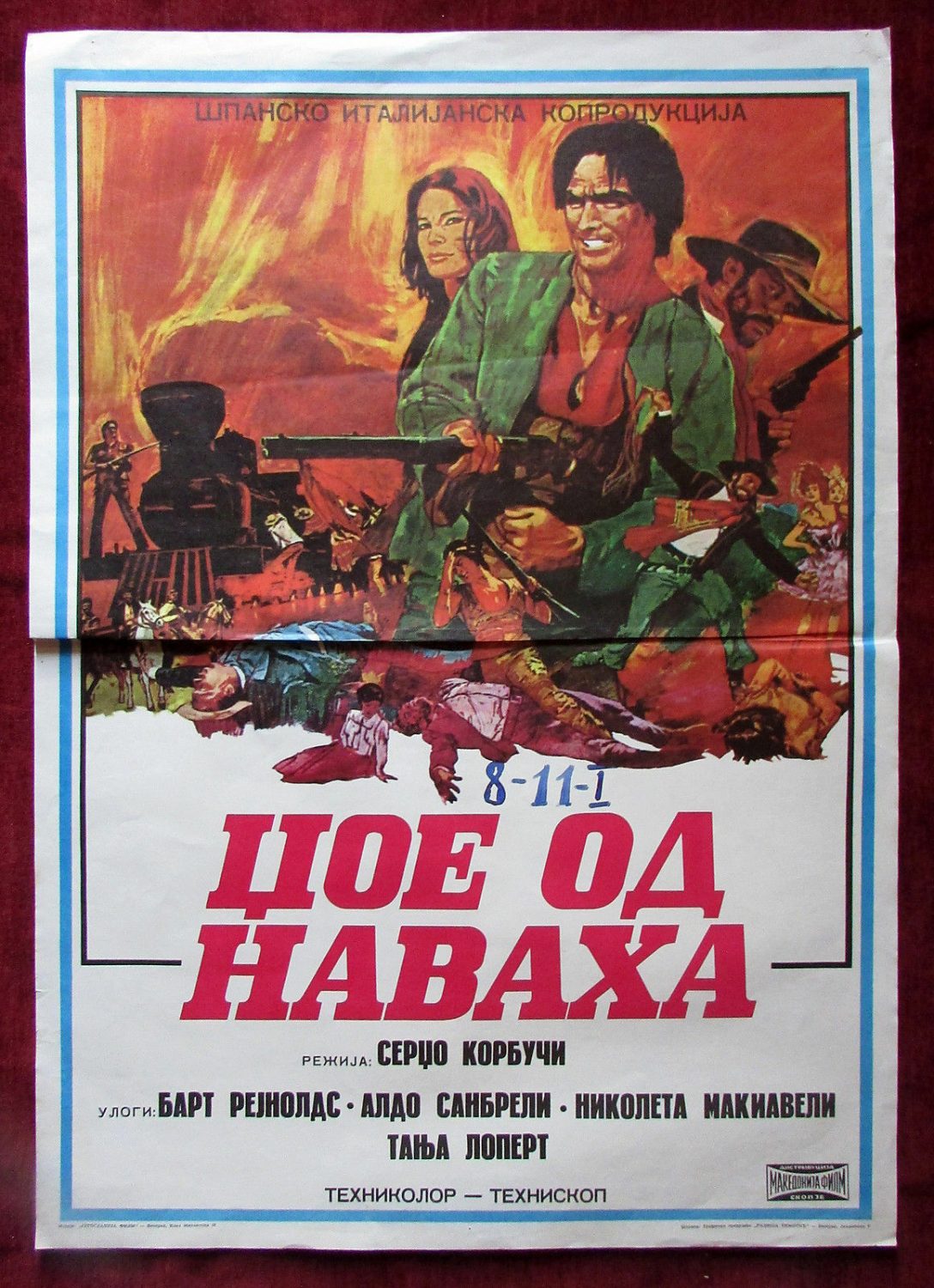 1966 Original Movie Poster Navajo Joe Sergio Corbucci Burt Reynolds ...