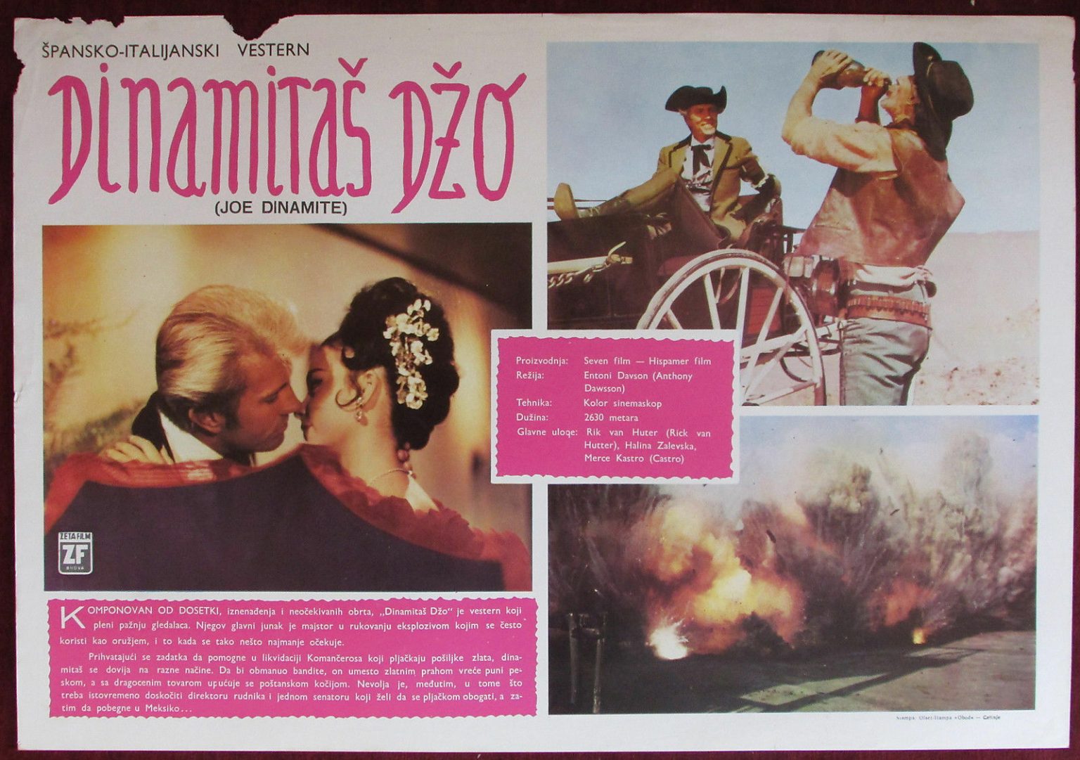 1967 Original Movie Inserts Dinamite Joe Dawson Van Nutter Spaghetti ...