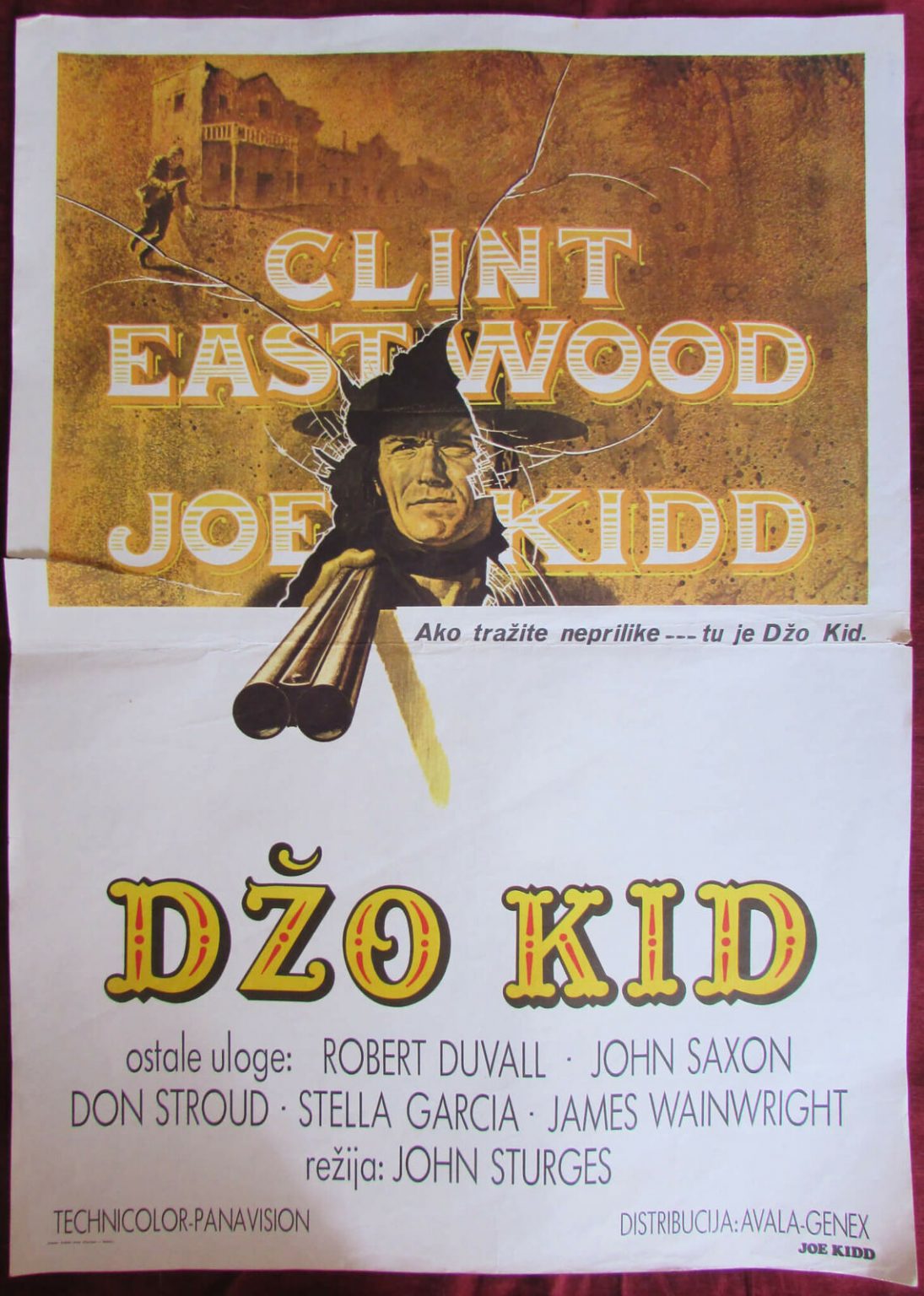 Movie Poster Joe Kidd Clint Eastwood Duvall Western 1972 Vintage