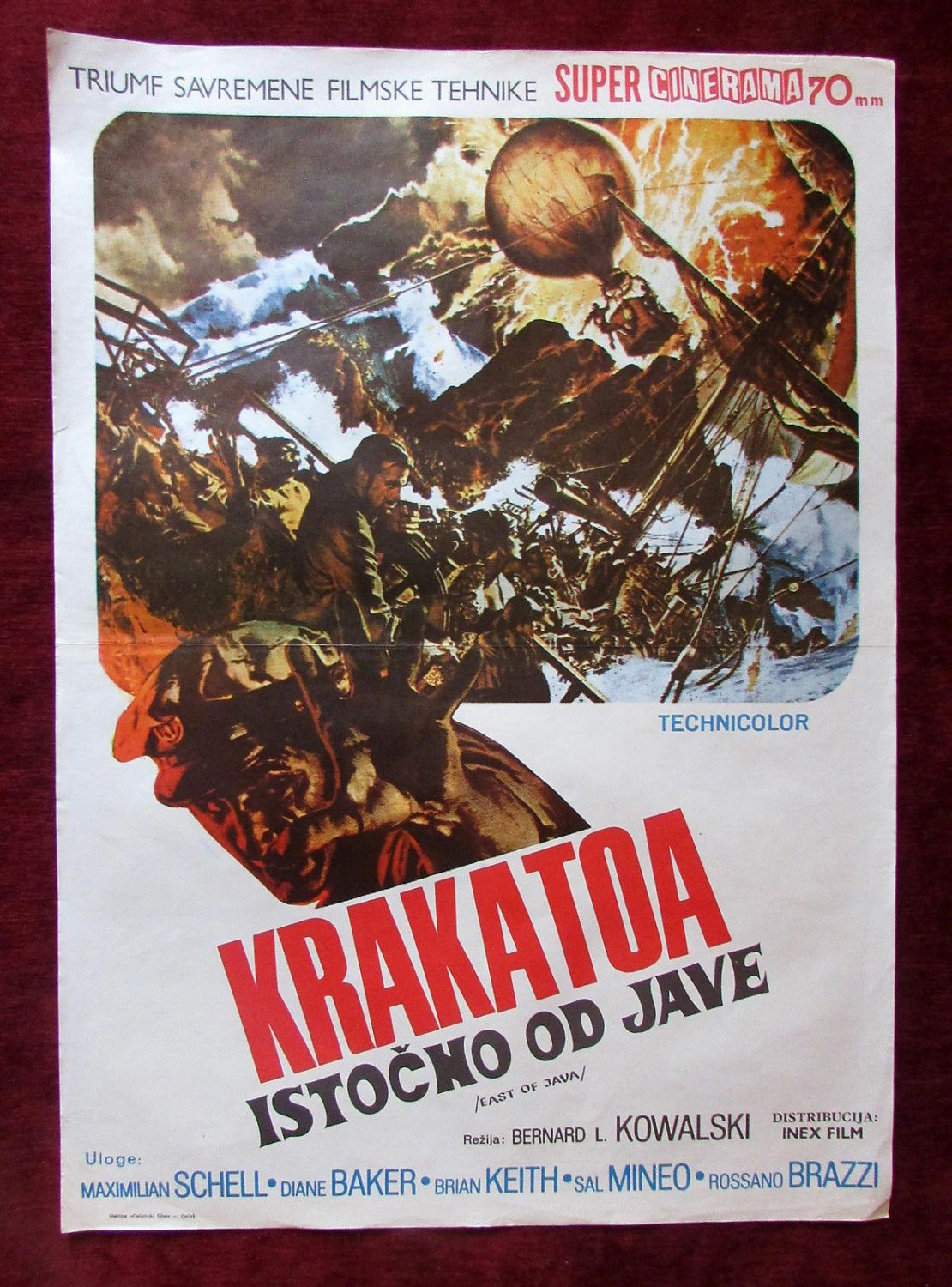 1968 Original Movie Poster Krakatoa East of Java Maximilian Schell ...