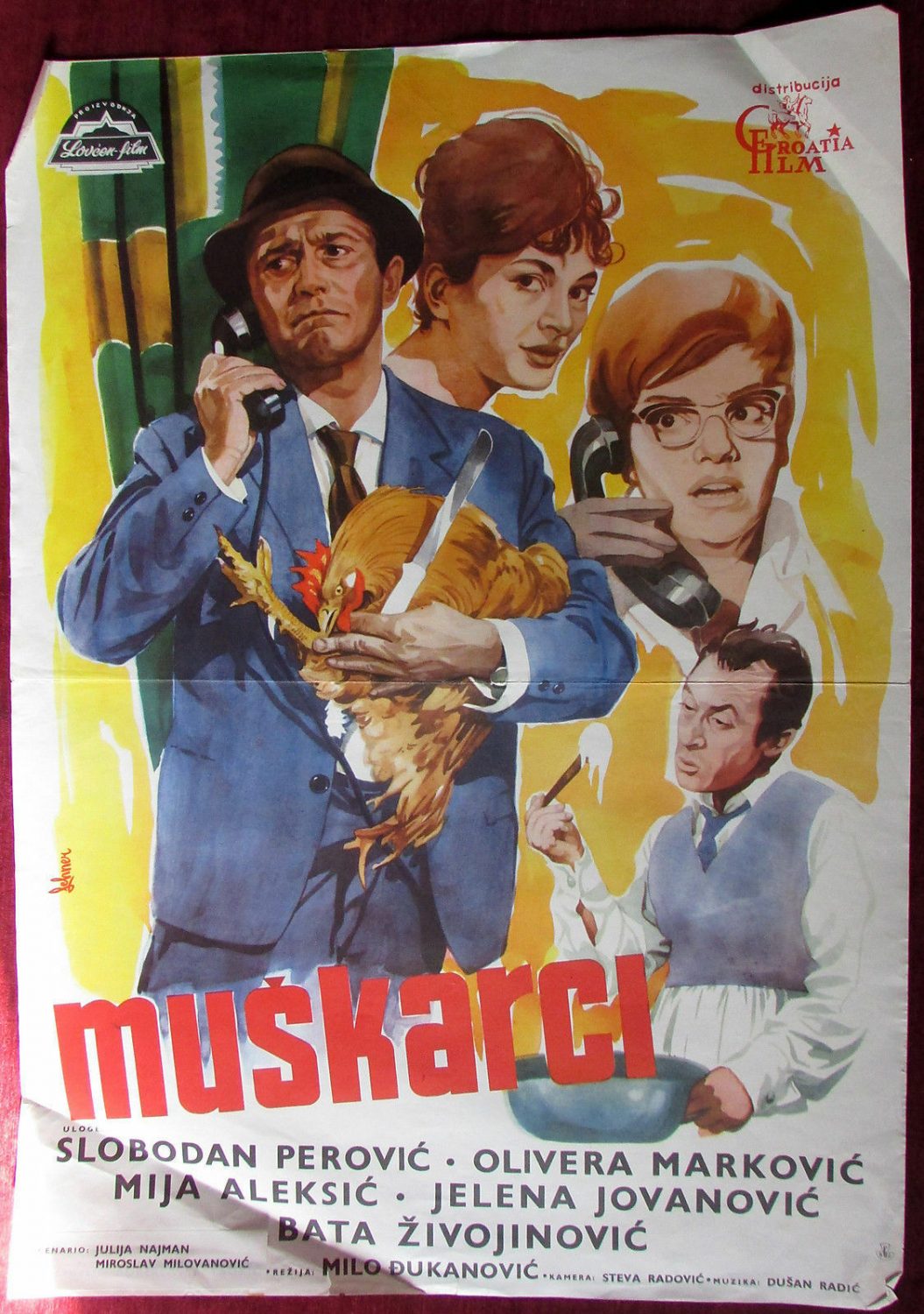 1963 Original Movie Poster Muskarci Djukanovic Olivera Markovic Mija ...
