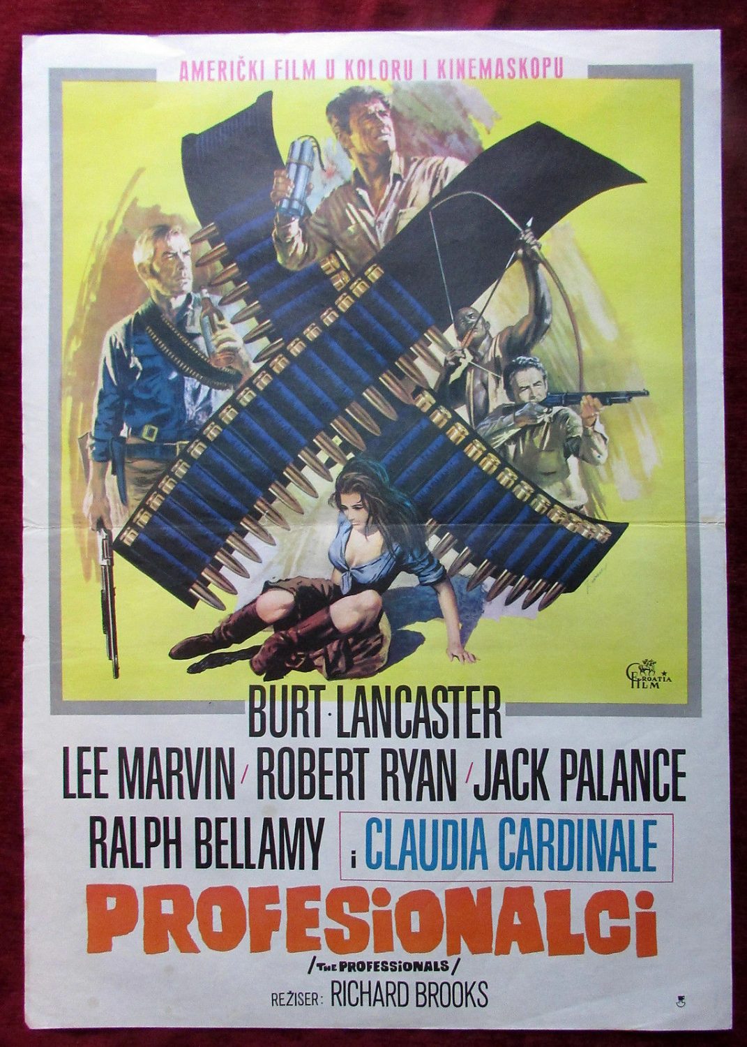 1966 Original Movie Poster The Professionals Richard Brooks Lancaster ...