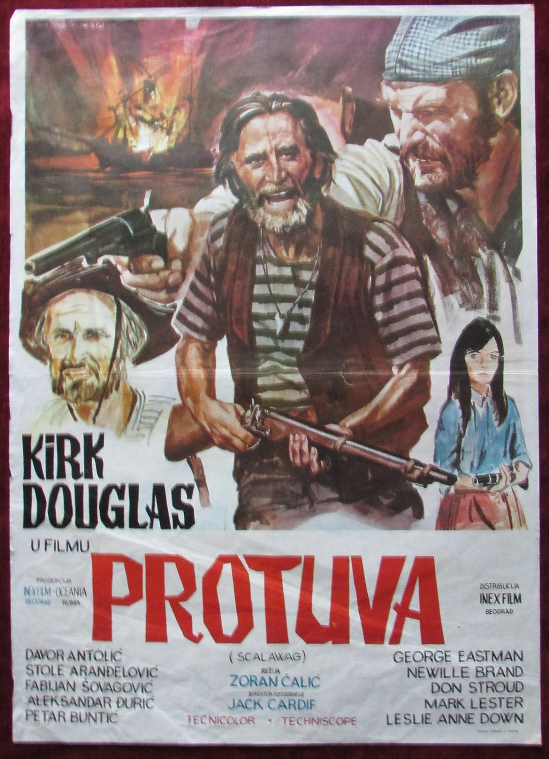 1973 Original Movie Poster Scalawag Adventure Kirk Douglas Zoran Calic ...