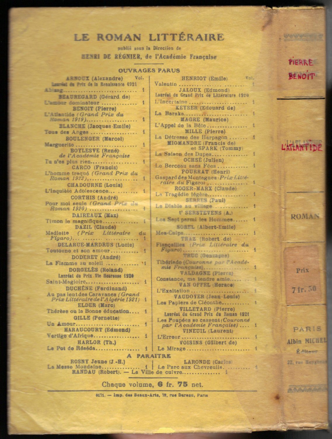 Pierre Benoit Atlantide ATLANTIS 1920 Paris Press Clipping