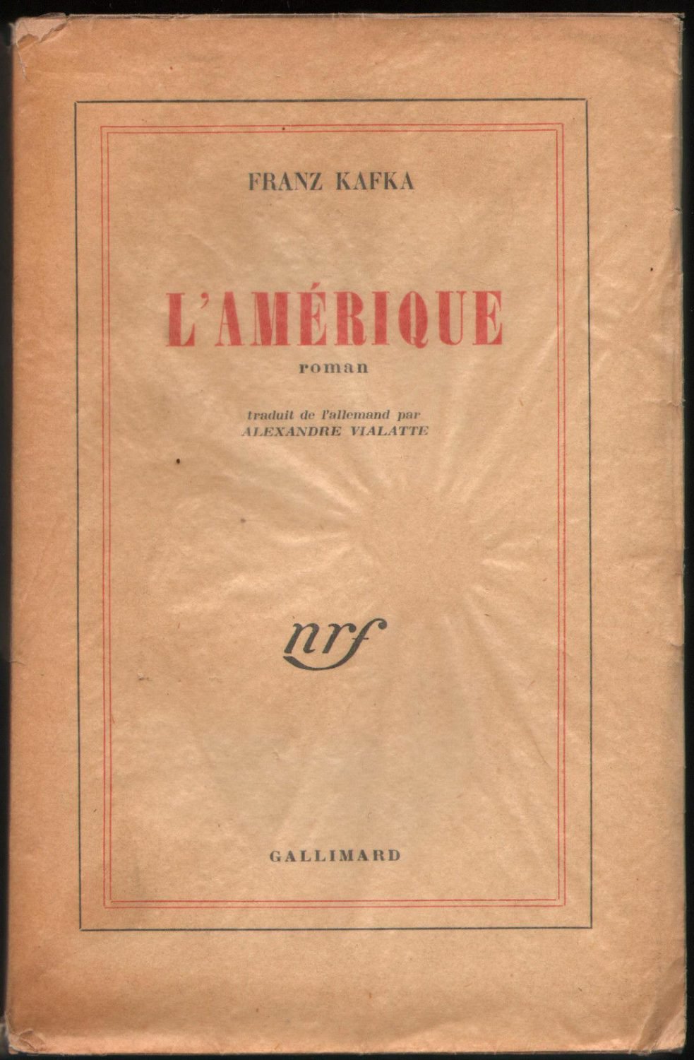 Amerika Franz Kafka Novel French 1st Edition Numbered Copy