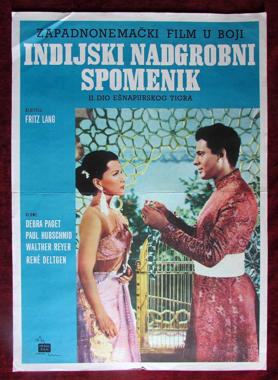 1959 Original Movie Poster The Indian Tomb Das indische Grabmal Debra ...