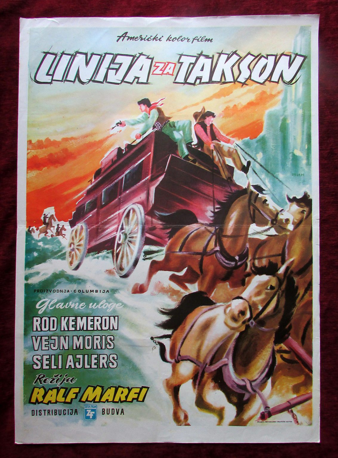1950 Original Movie Poster Stage to Tucson Rod Cameron Wayne Morris Kay ...