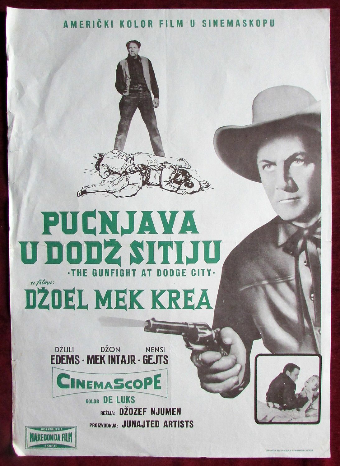 1959 Original Movie Poster Gunfight Dodge City Newman McCrea Julie ...