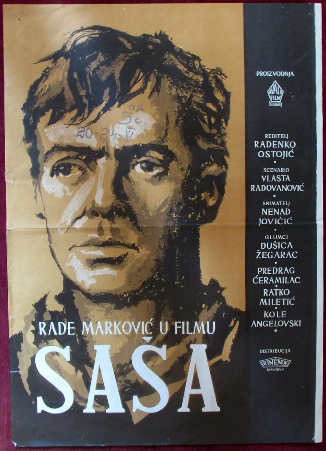 1962 Original Movie Vintage Poster Sasa Rade Markovic Radenko Ostojic ...