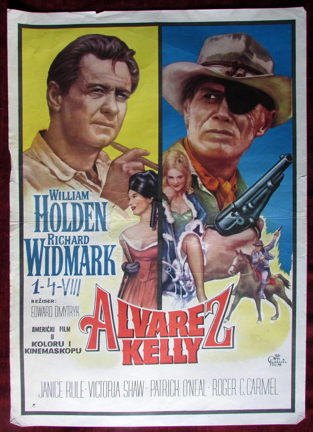 1966 Original Movie Poster Alvarez Kelly Dmytryk William Holden Western YU