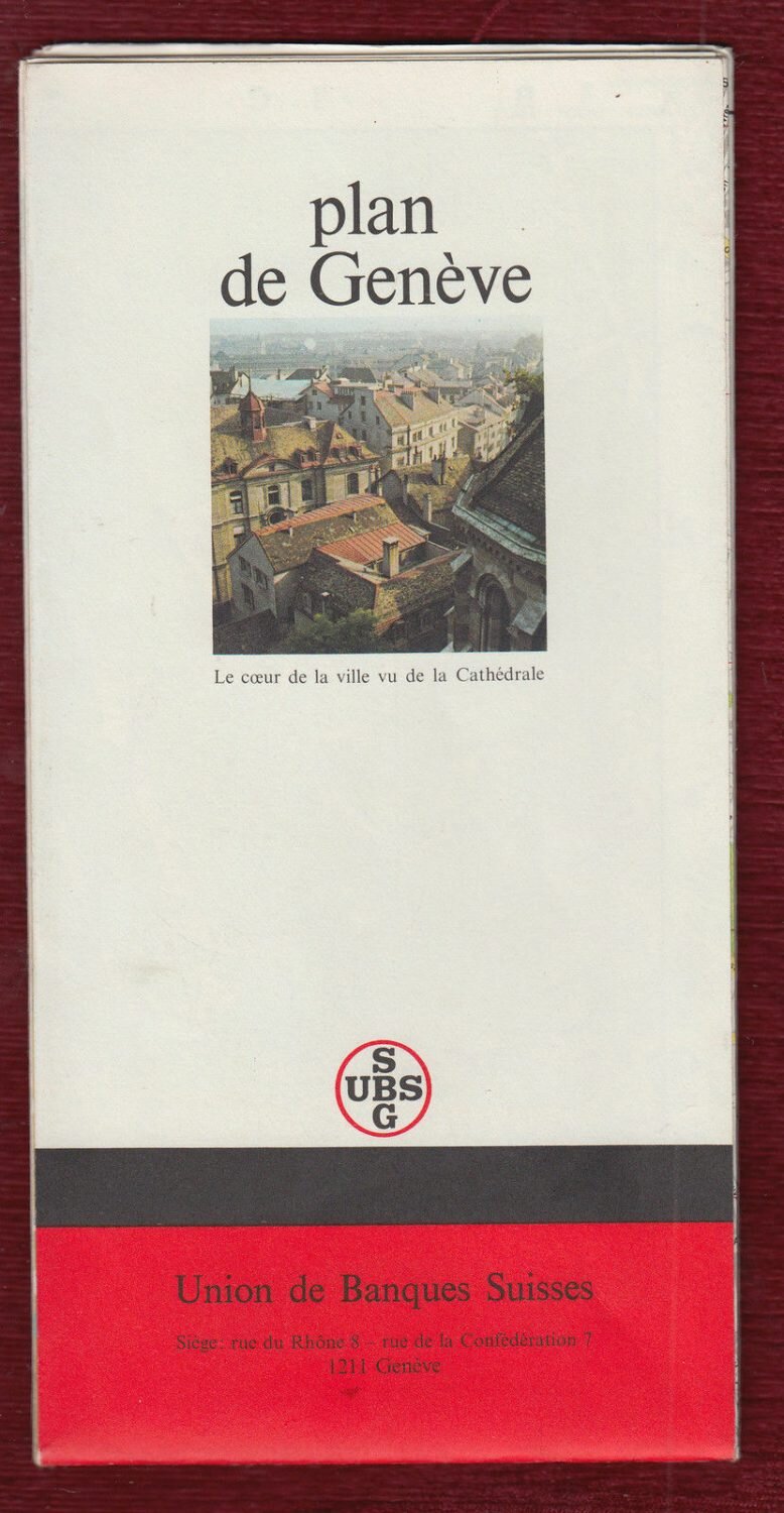 1972 Original Tourist City Map Plan de Genève Geneva Switzerland Travel ...