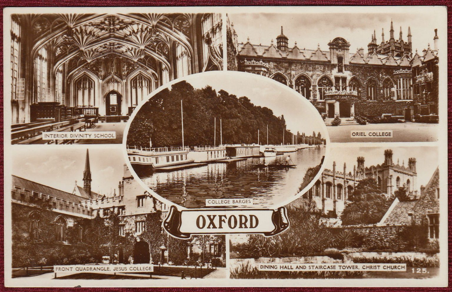 Lot of 2 Postcards Photo Oxford England Medieval Architecture 1960s