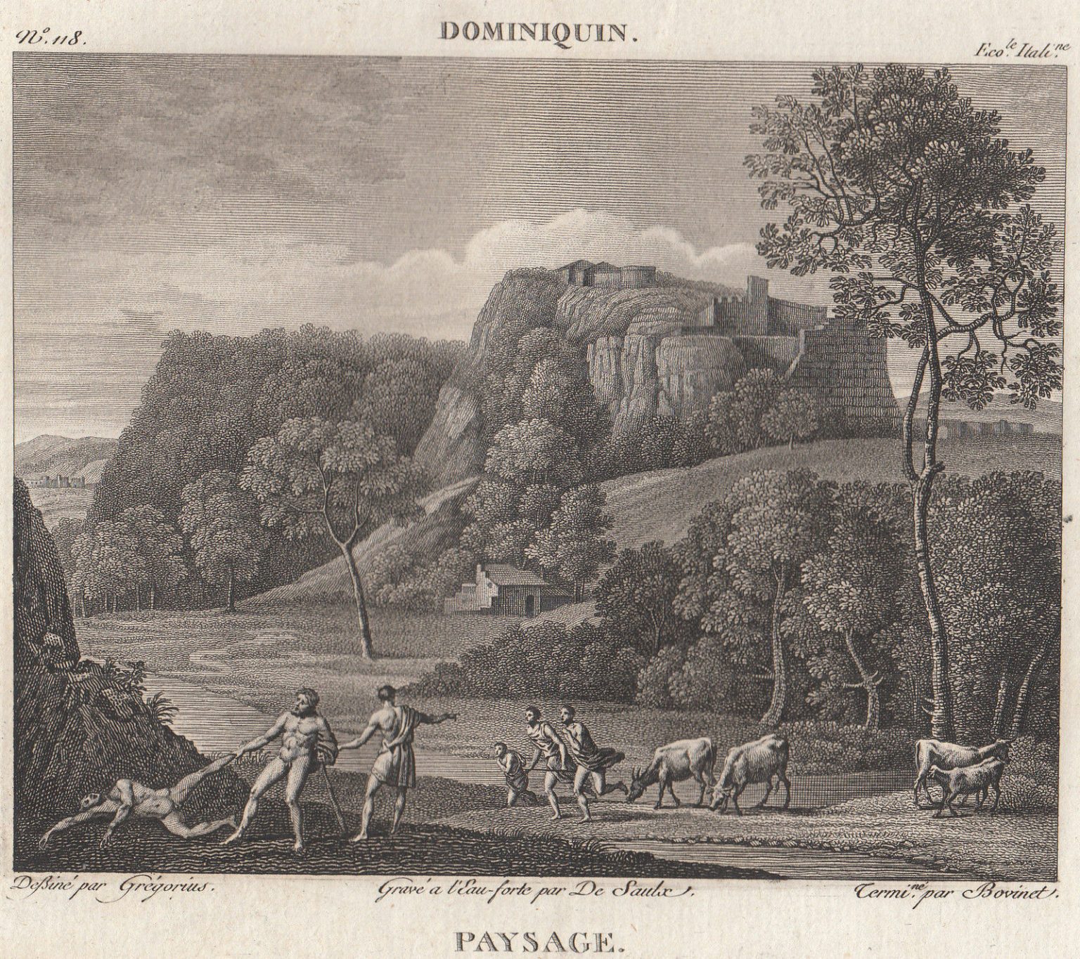 Paysage Landscape Decorative Art 1814 Original Copperplate Engraving ...
