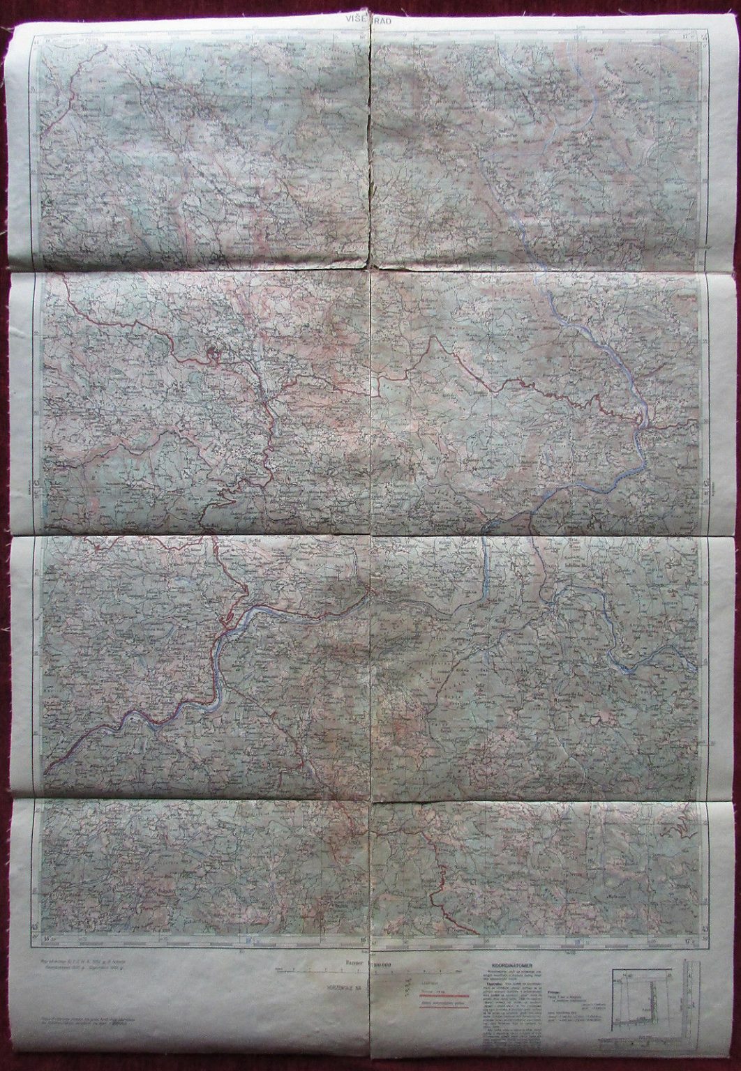 Topographic Map Visegrad Bosnia Yugoslavia Balkan 1948