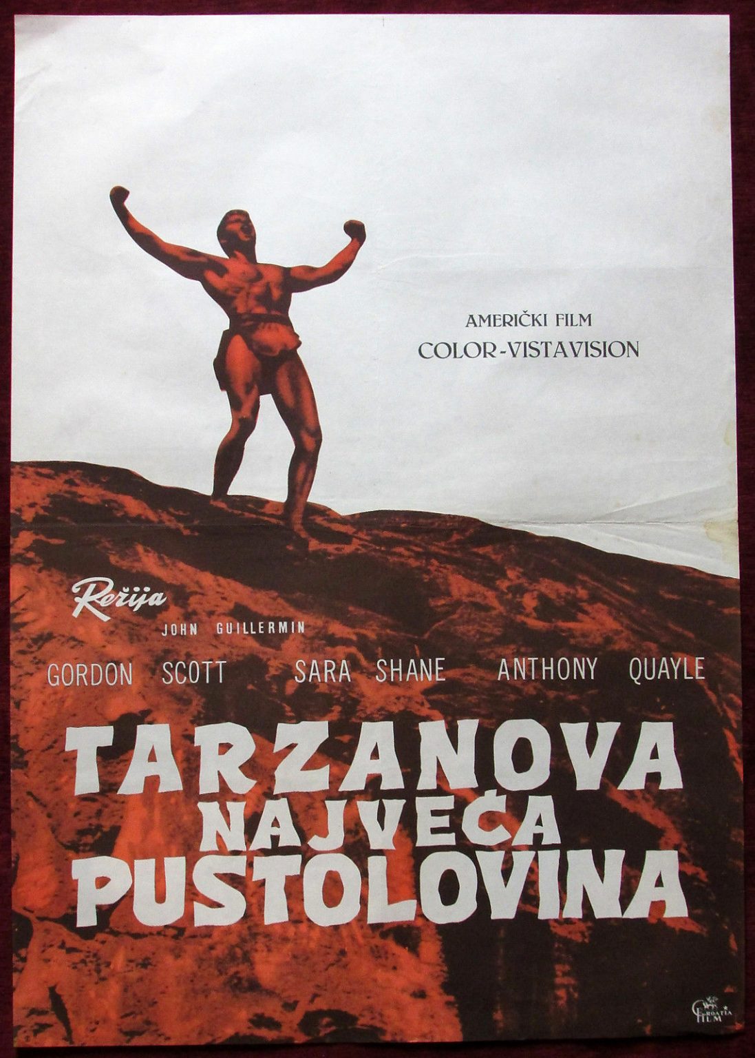 1959 Original Movie Poster Tarzan Greatest Adventure Guillermin Gordon ...