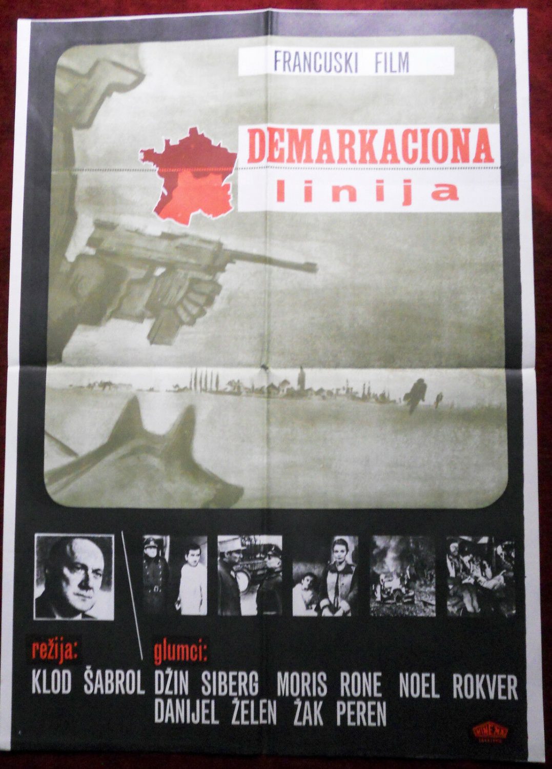 1966 Original Movie Poster La Ligne de Démarcation Line Claude Chabrol French