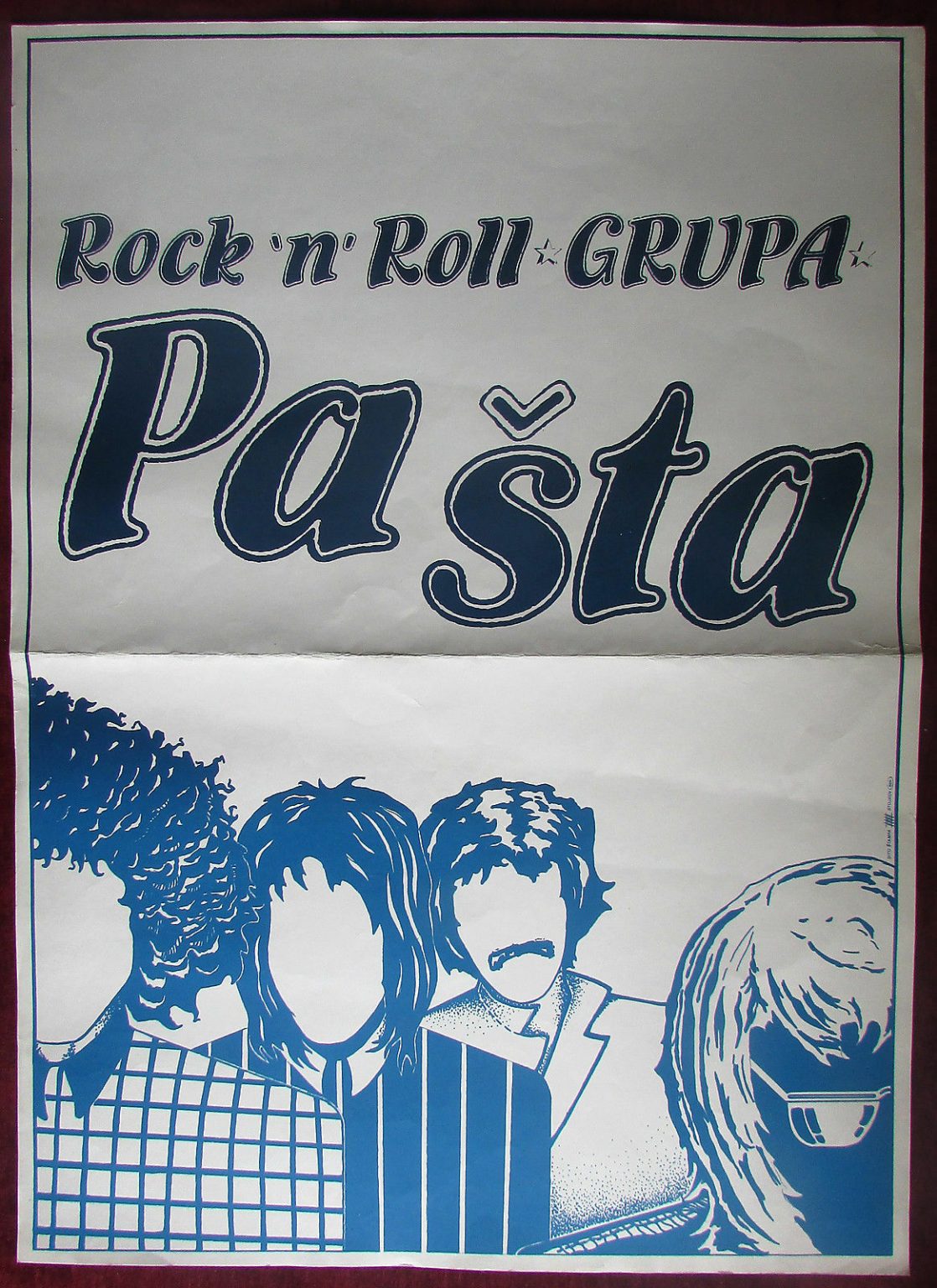Original Promotional Poster Pashta Band Music Rock n Roll Group Yugoslavia