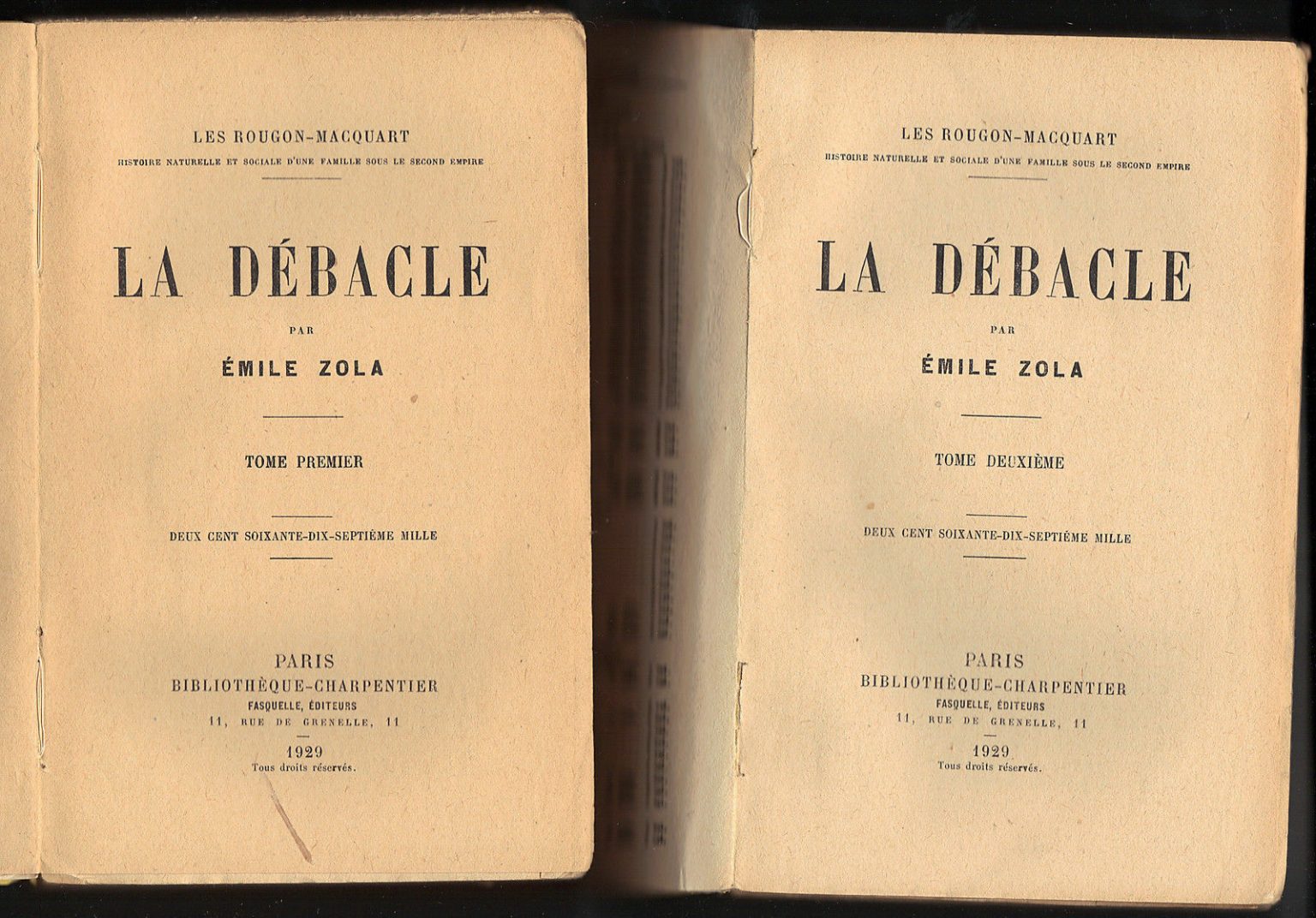 1929 Emile Zola La Debacle I-II Novel French Literature France The Downfall