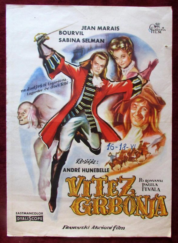 1959 Original Movie Poster Le Bossu Paul Féval Jean Marais Bourvil Sesselman