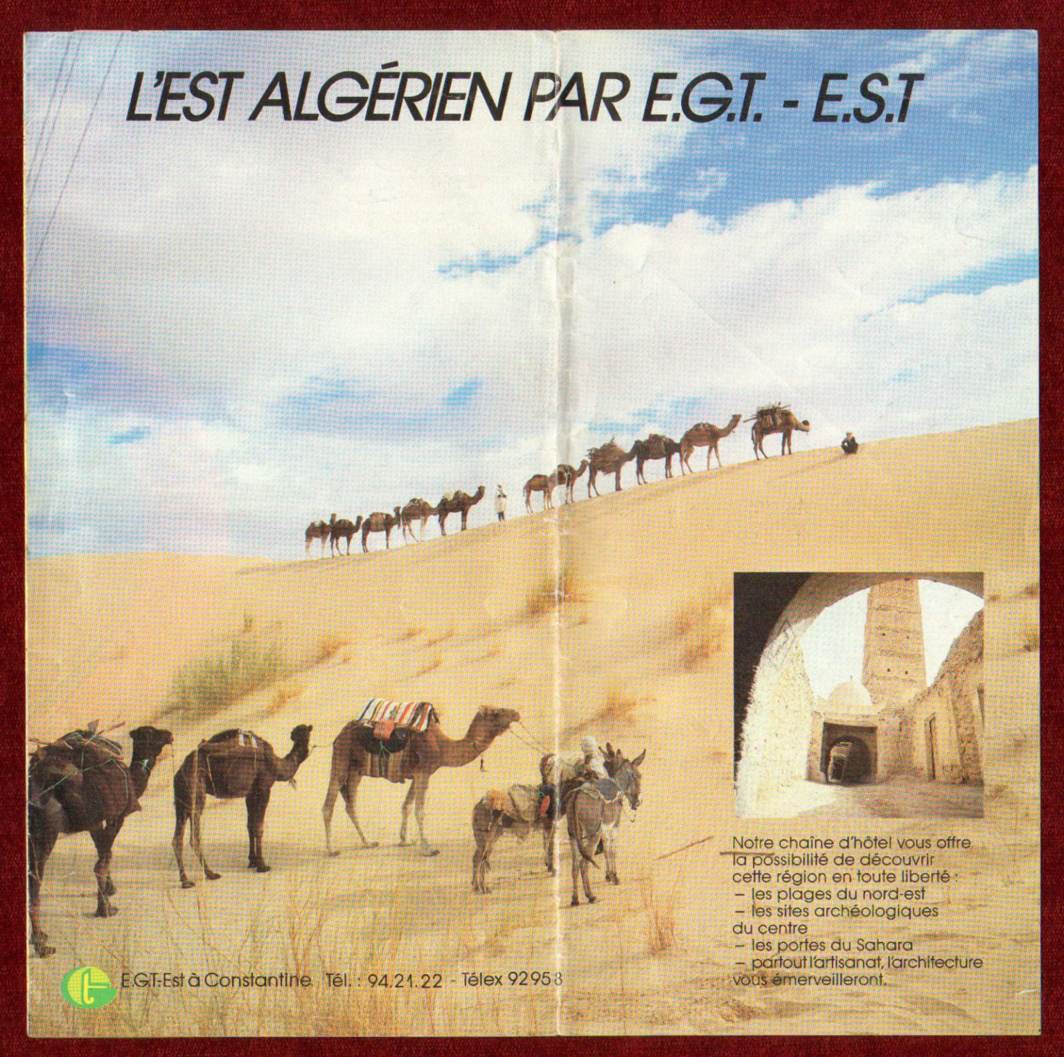 1970s Tourist Broschure Algeria Travel Management EGT EST Tourism Map ...
