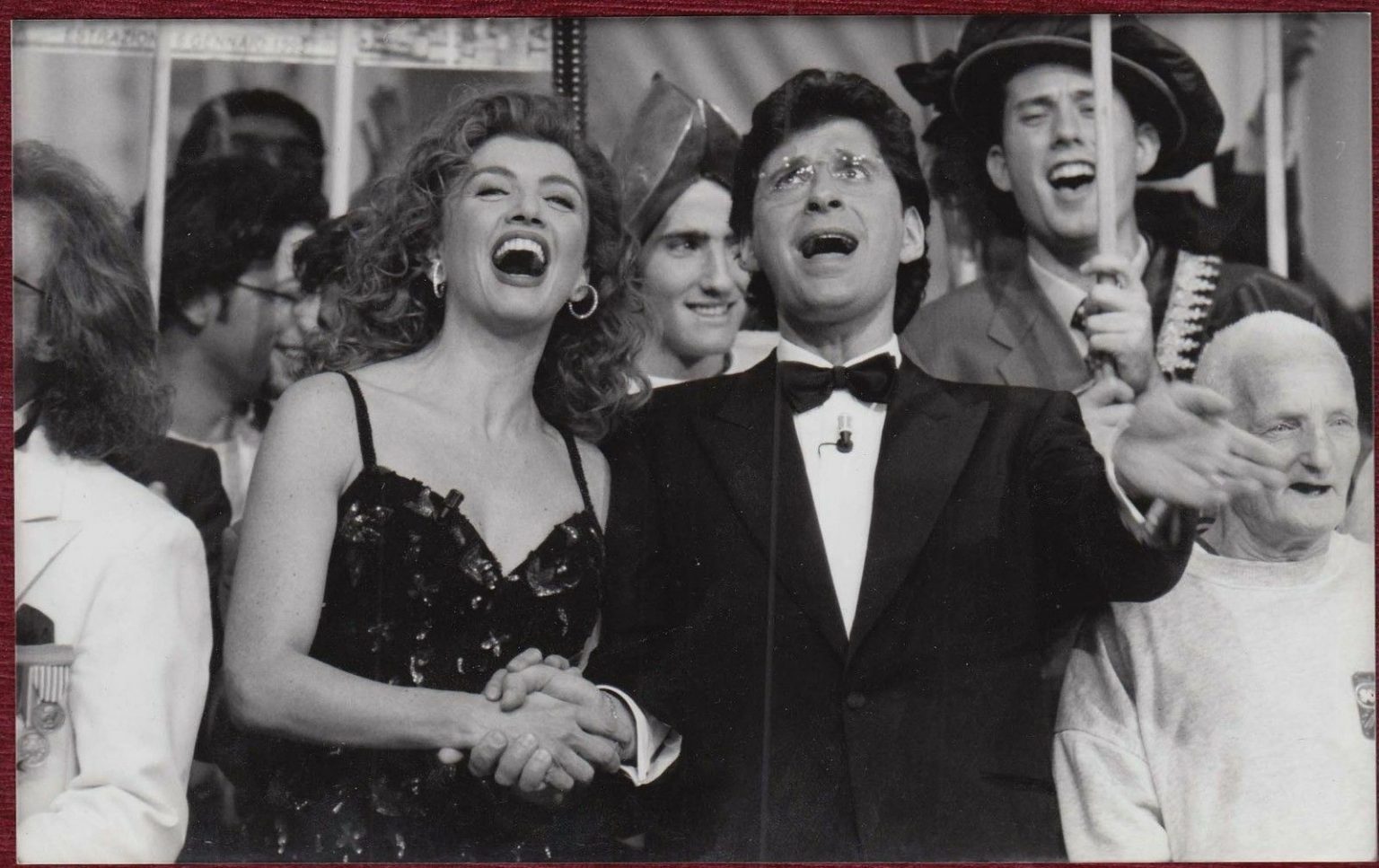 1990s Original Photo Italy Fabrizio Frizzi Milly Carlucci Scommettiamo ...